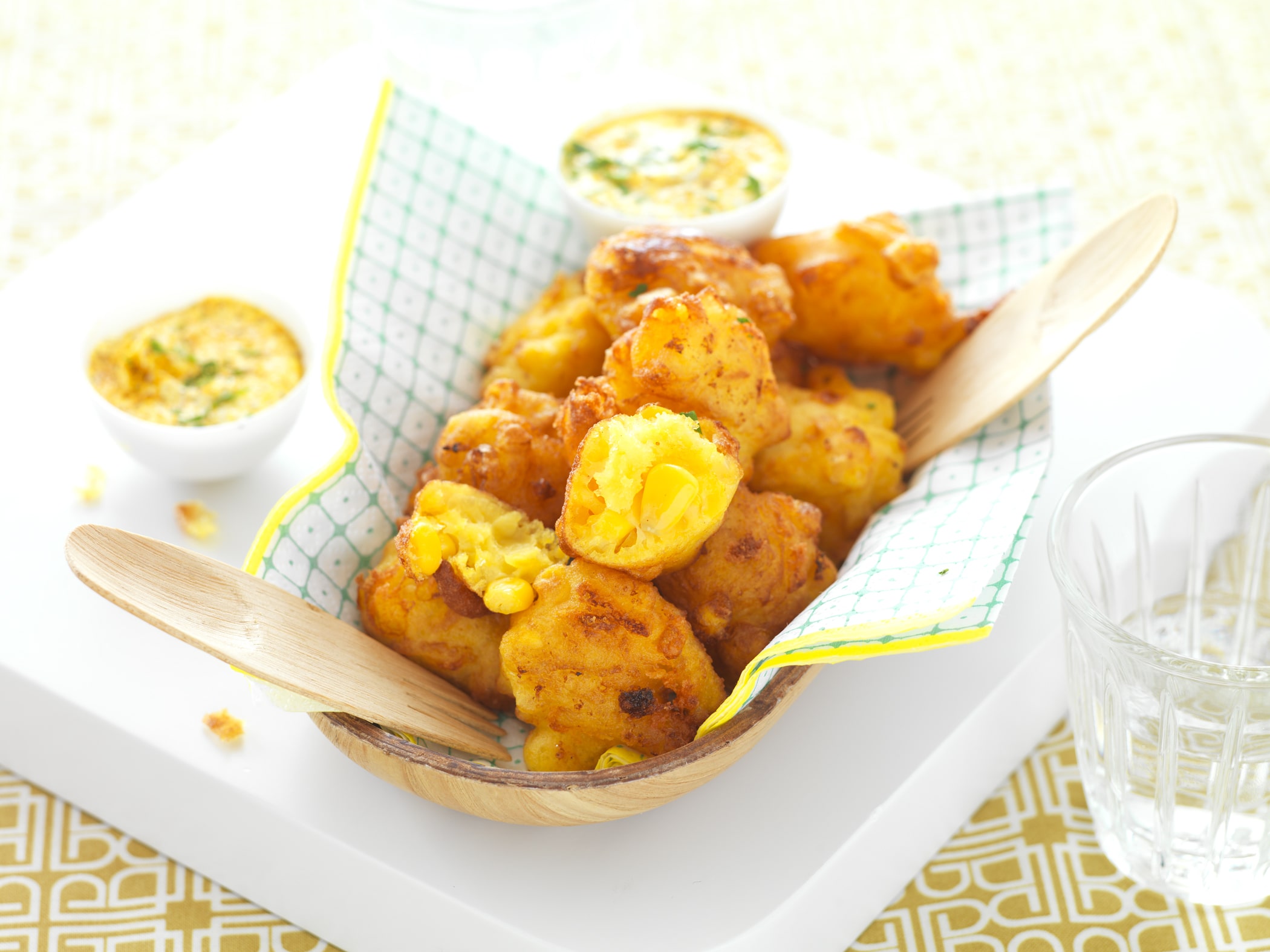 Beignets Maïs & cheddar - Une recette d'aucy