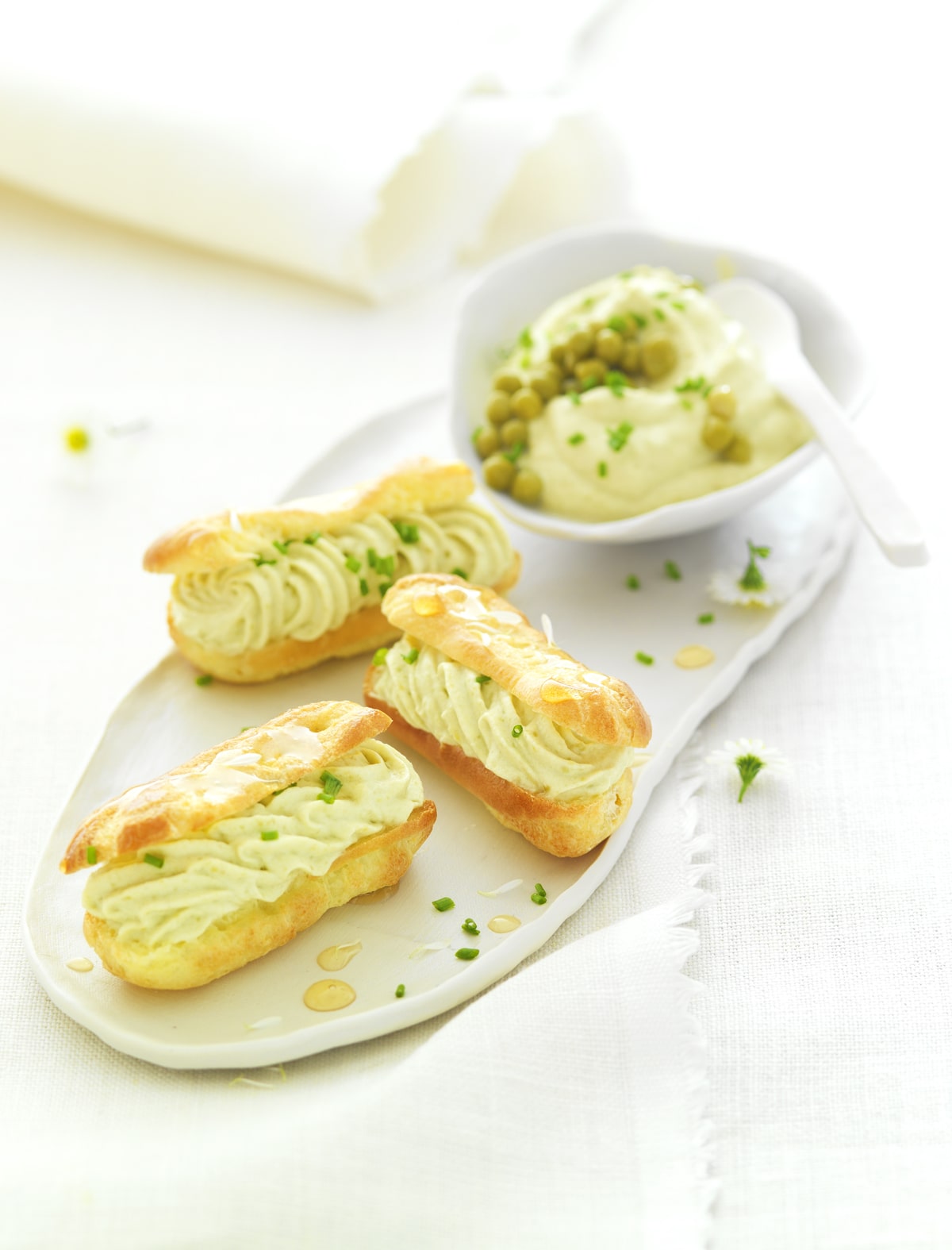 Eclairs à la mousse de Petits Pois - Une recette d'aucy