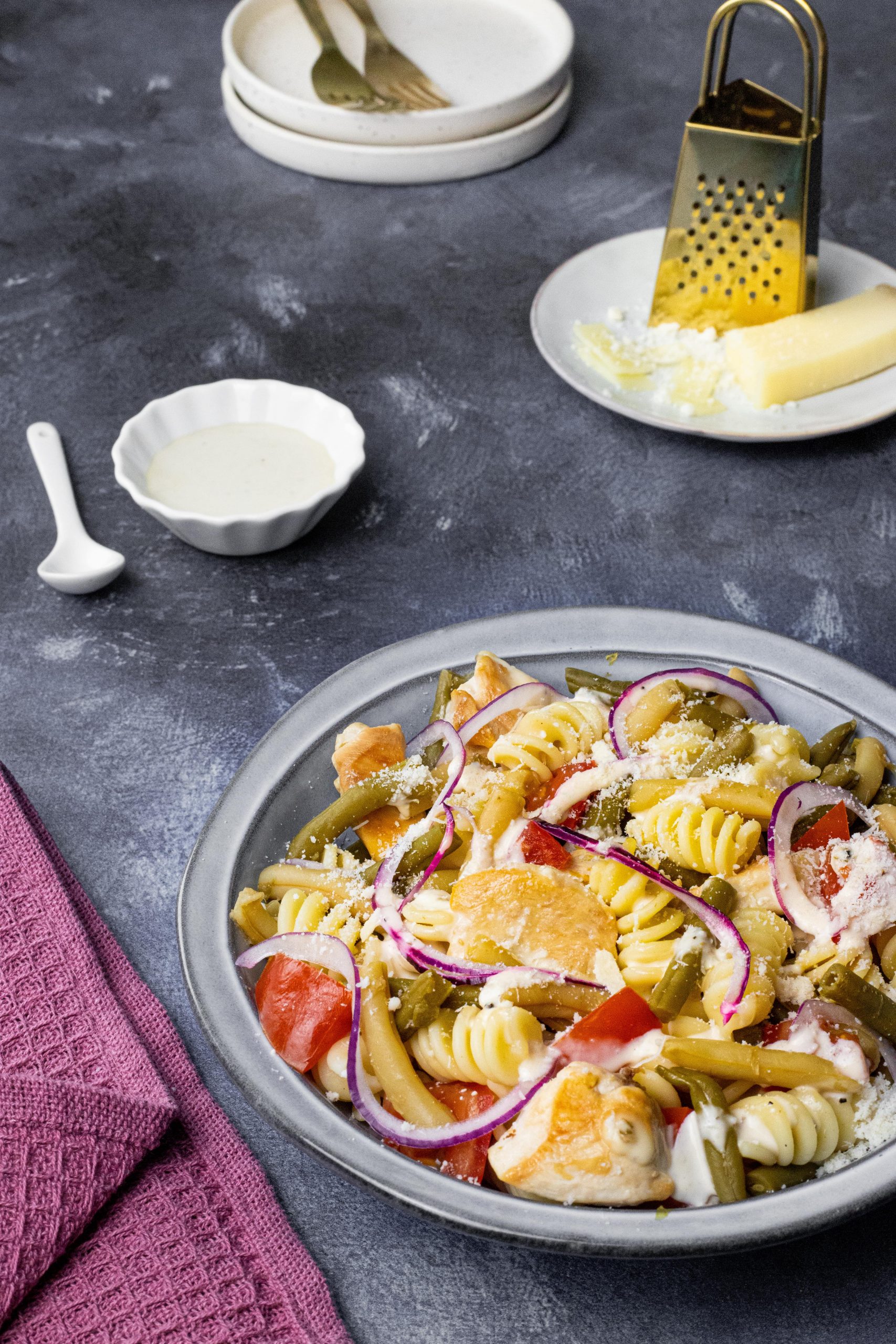 Salade de pâtes au duo de haricots - Une recette d'aucy