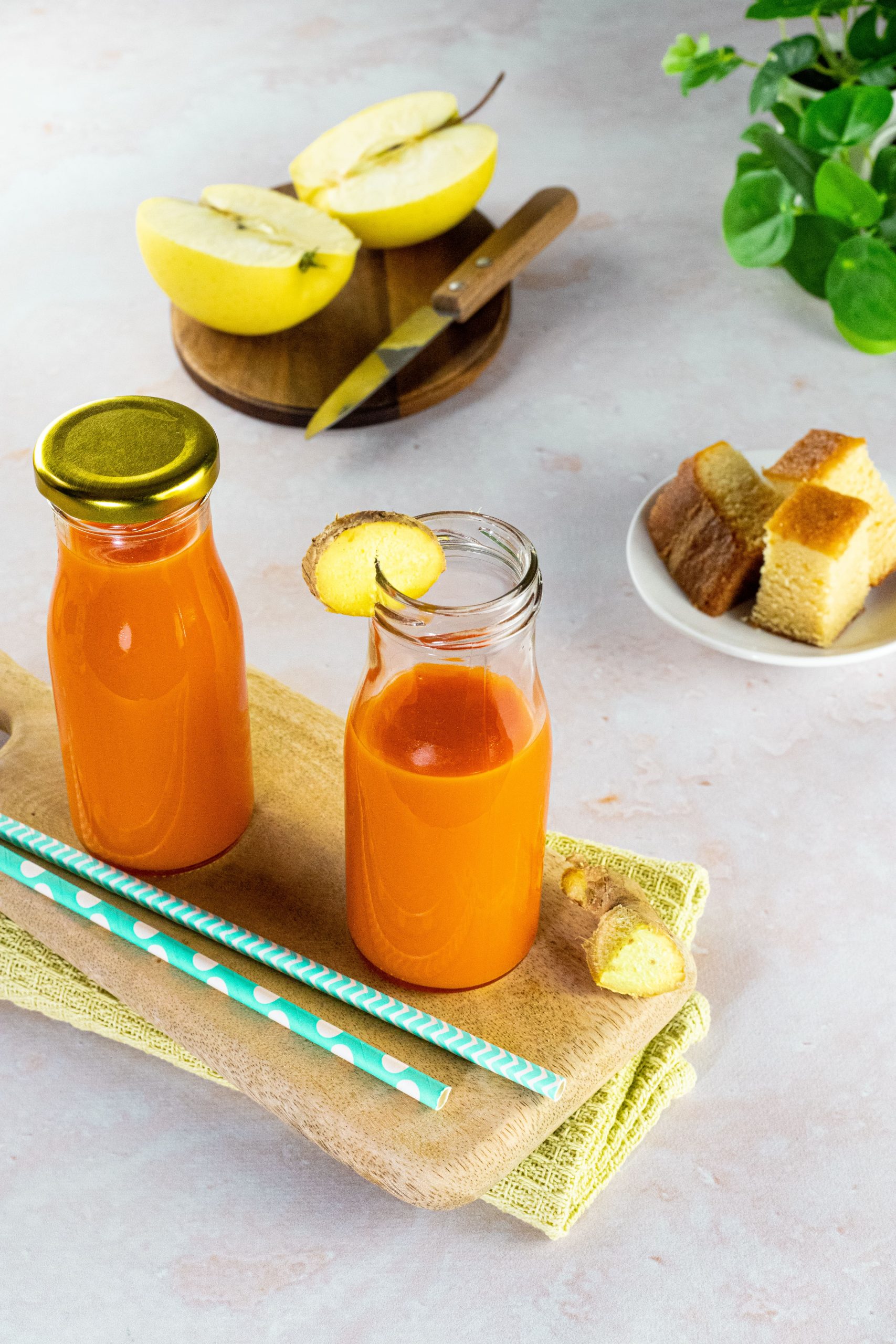 Jus carotte, pomme, gingembre - Une recette d'aucy