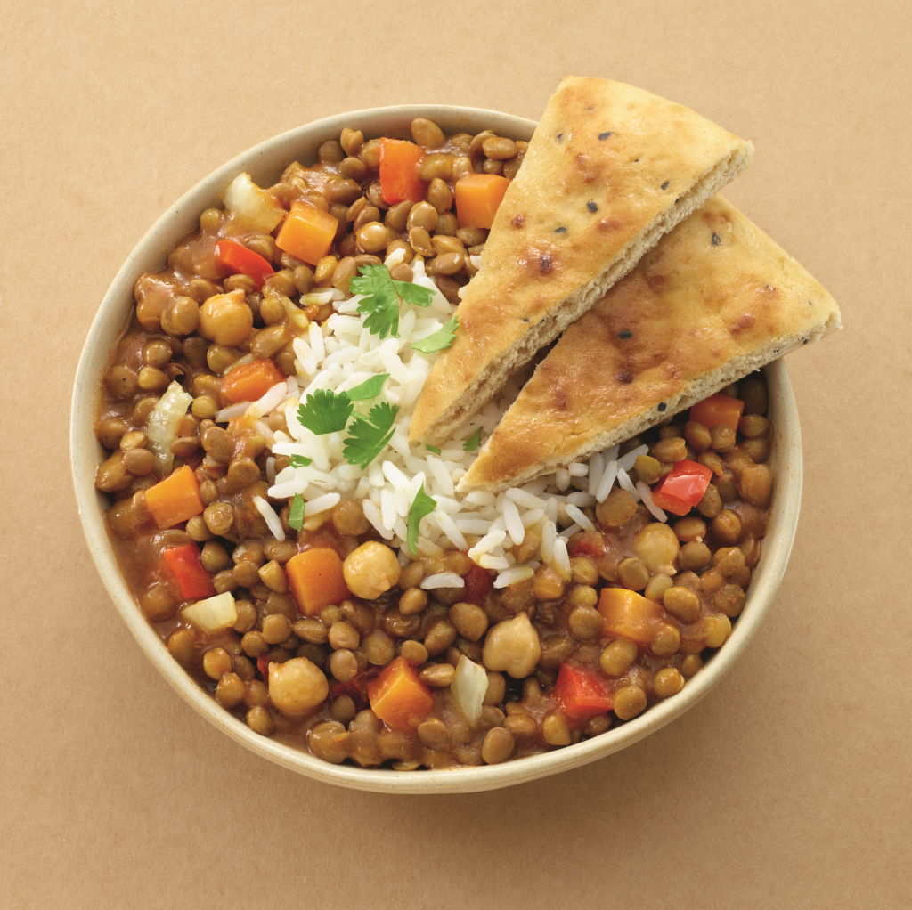 Curry de Lentilles & son pain naan - Une recette d'aucy